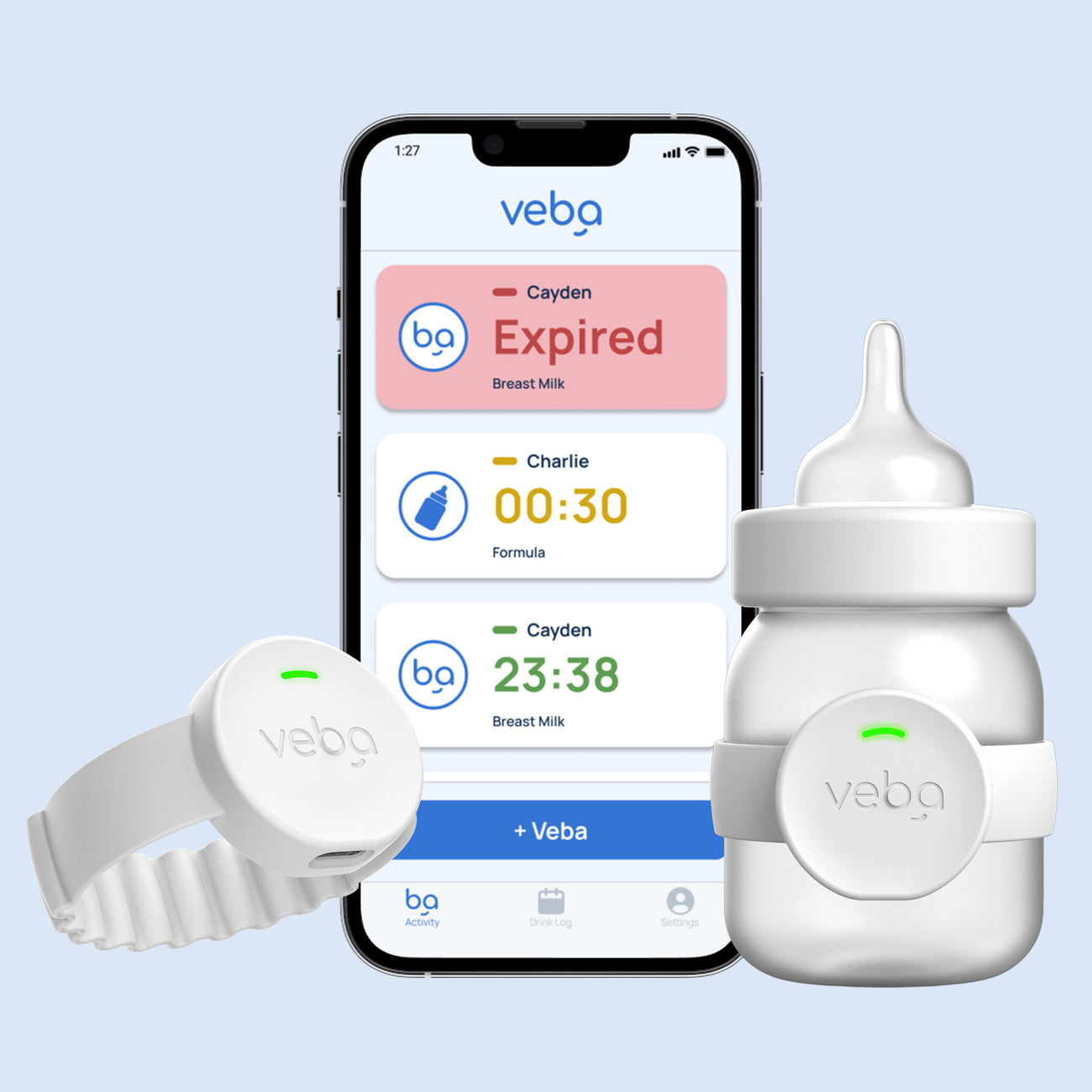 Veba - Baby Bottle Monitor for Breast Milk & Formula Expiration
