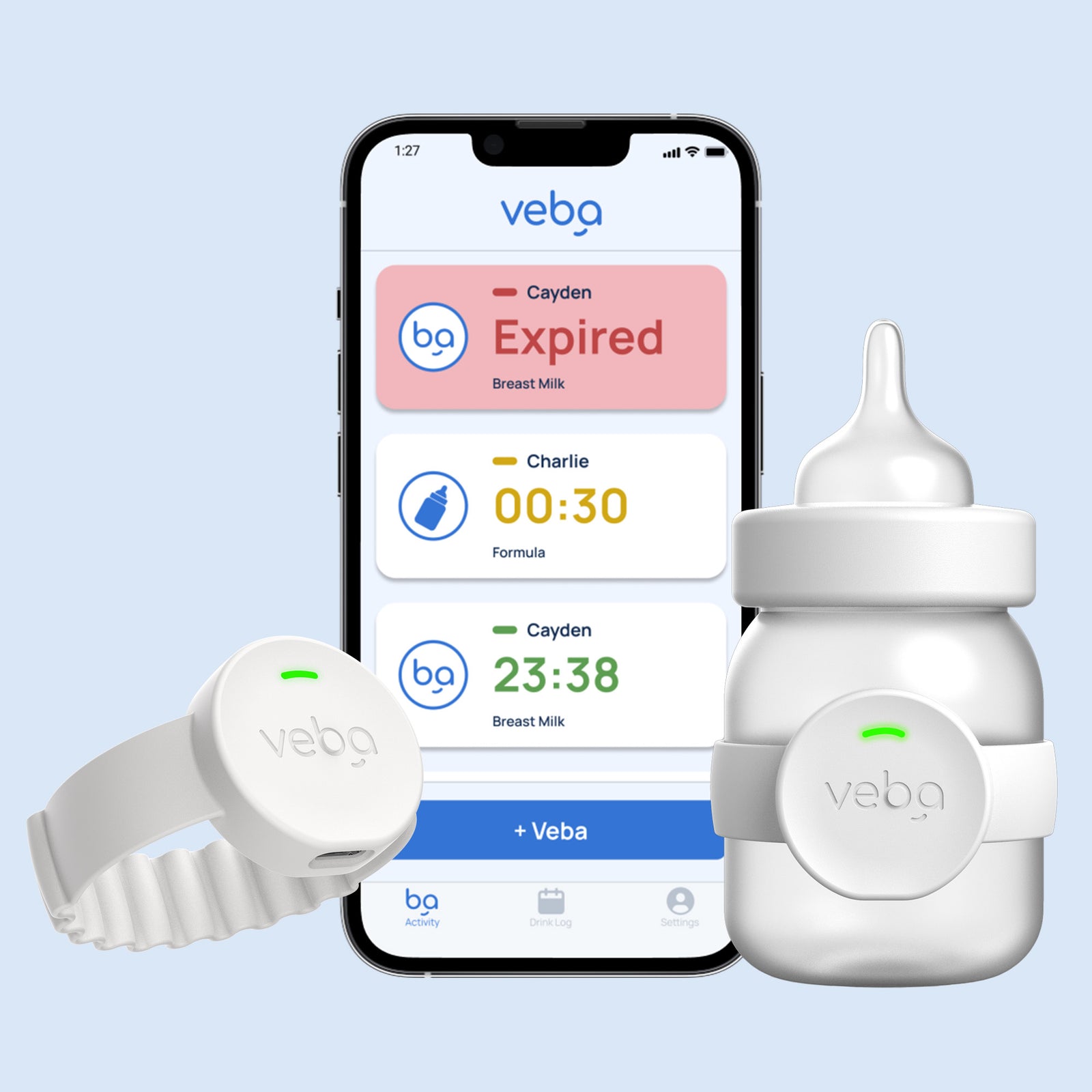 Veba - Baby Bottle Monitor for Breast Milk & Formula Expiration